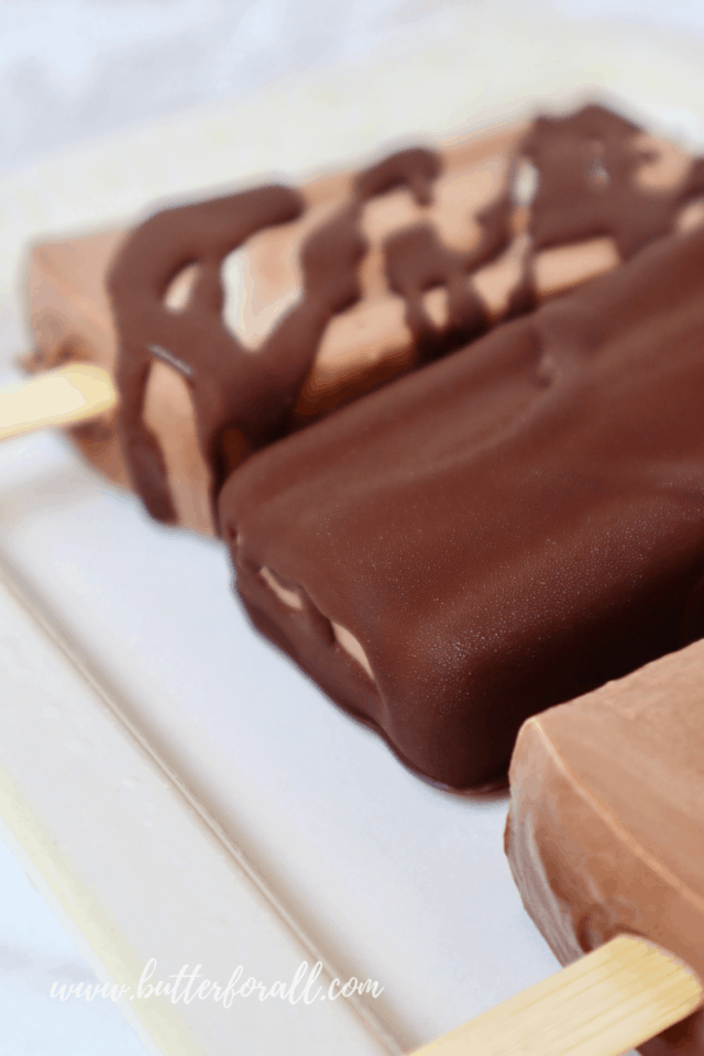 Dark Chocolate Dipped Fudgesicles • Butter For All