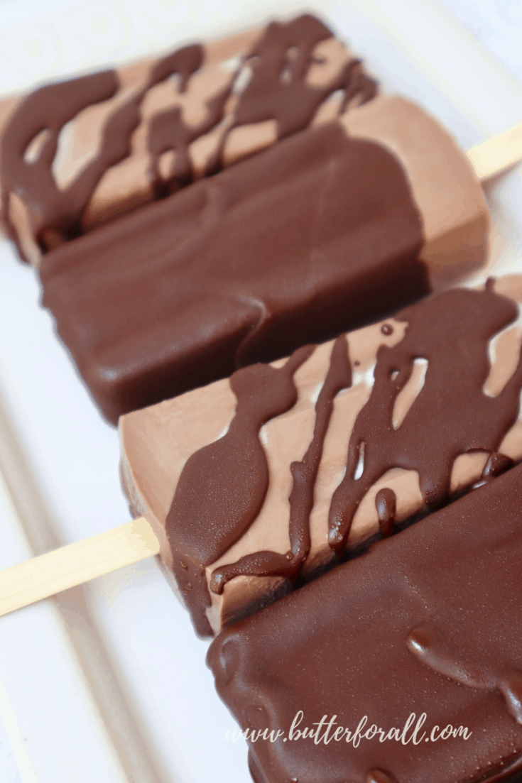Dark Chocolate Dipped Fudgesicles • Butter For All