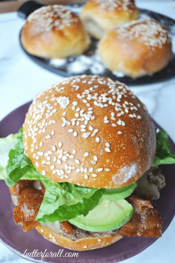 Soft And Chewy Sourdough Burger Buns • Butter For All