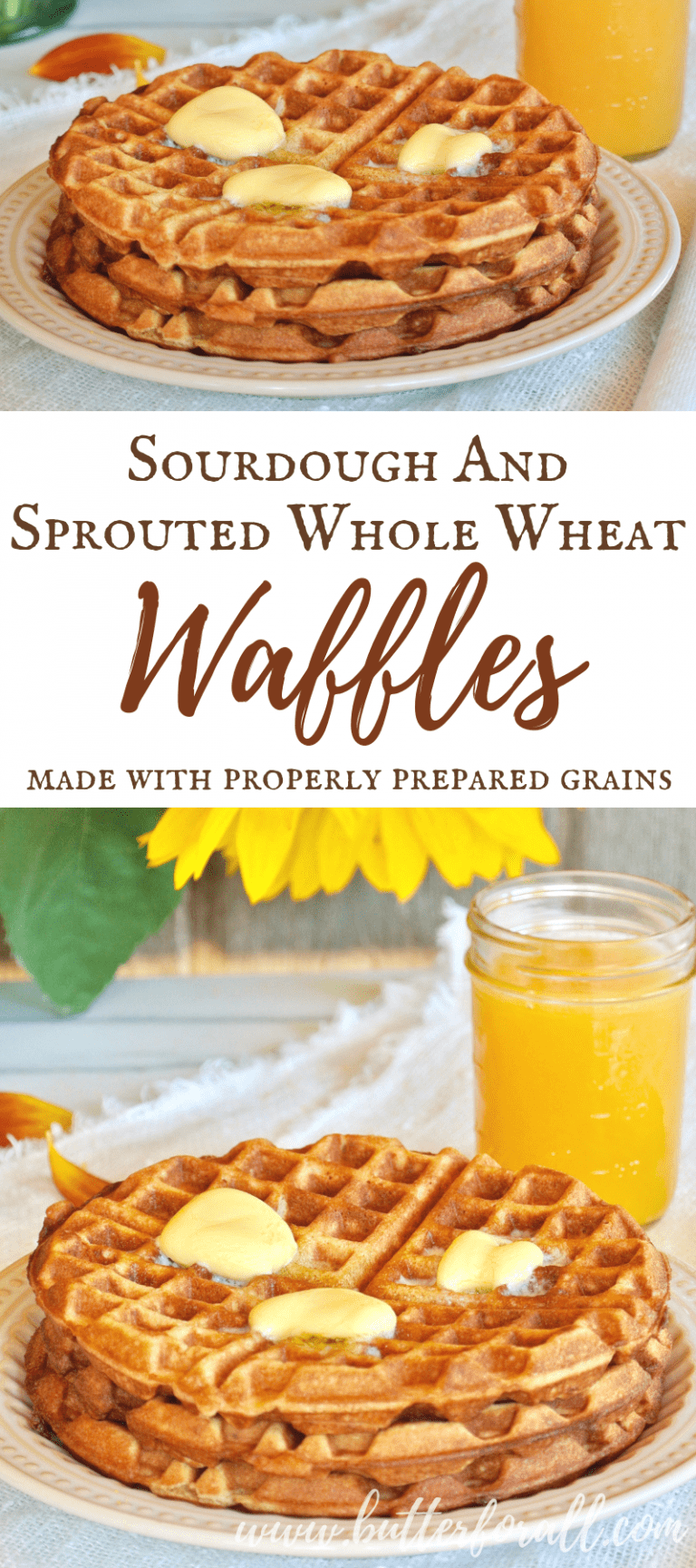 Sourdough and Sprouted Whole Wheat Waffles – Made With Properly ...