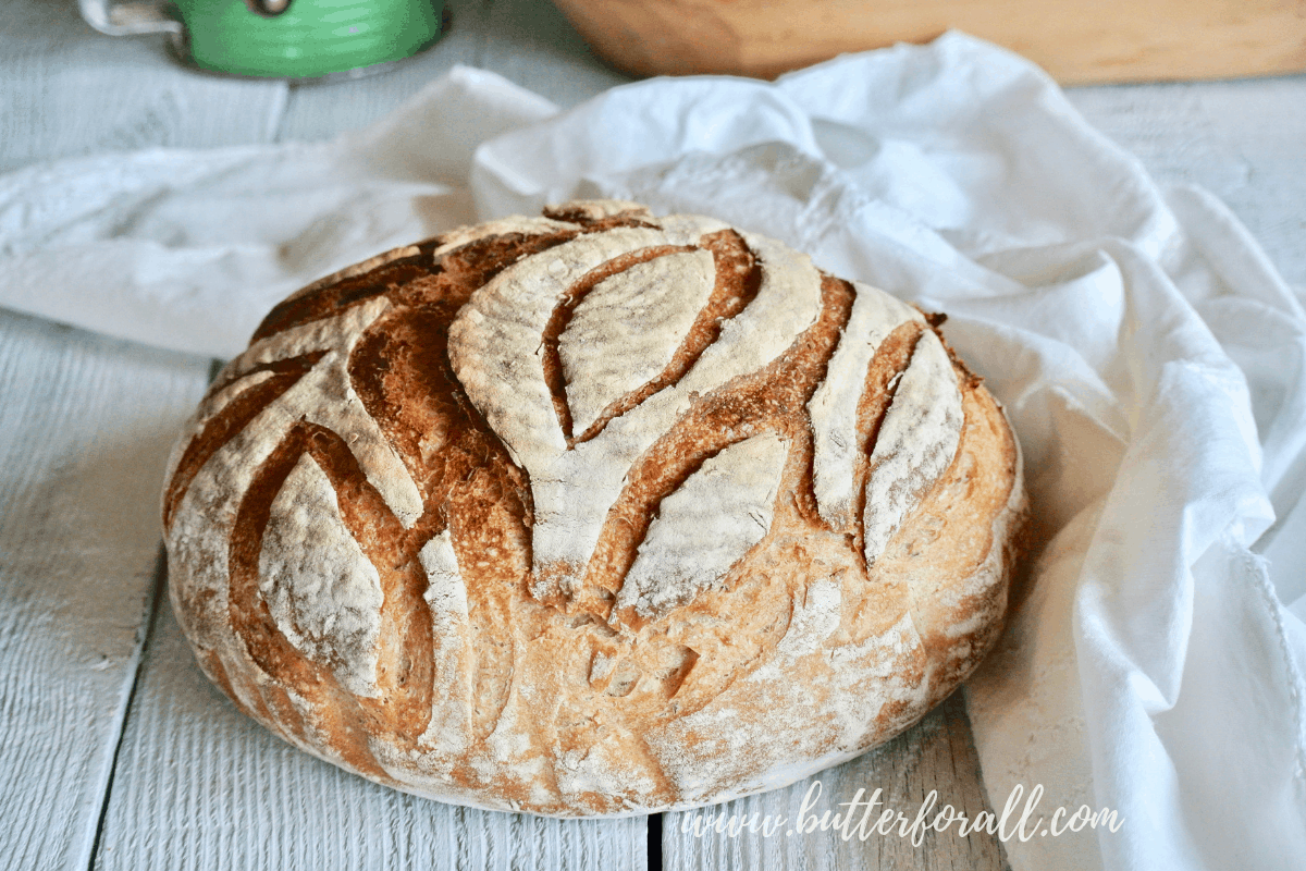Light Rye Sourdough Boule With Caraway Seeds • Butter For All
